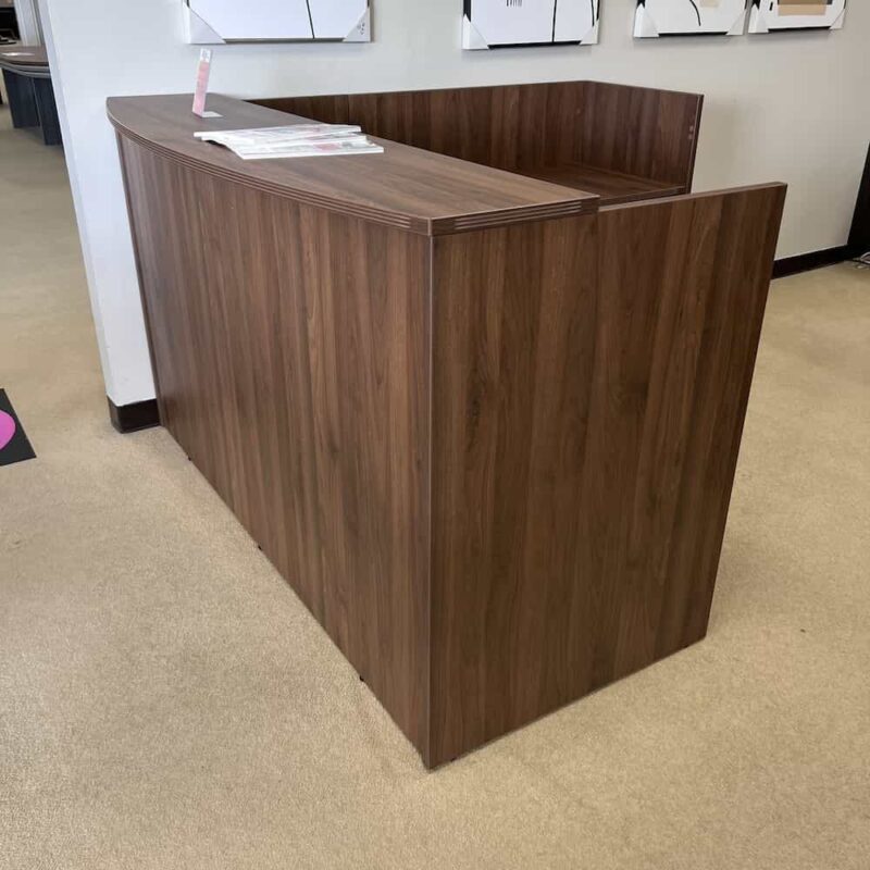 New - 71" x 78" Reception L-Desk with Laminate Transaction Top, Various ...