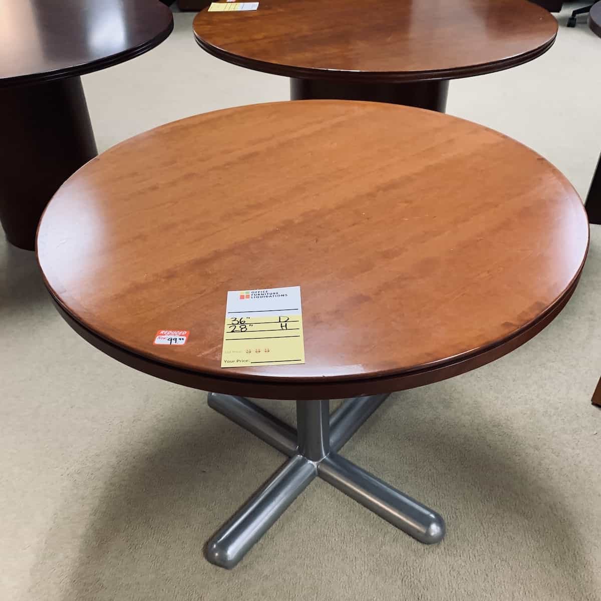 36" Wide Honey Maple/Silver Modern Break Room Table | Office Furniture ...