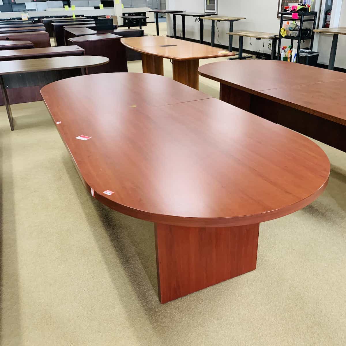 10 Ft Wide Cherry Modern Racetrack Conference Table | Office Furniture ...