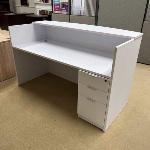 New - 71" Modern Reception Desk with Laminate Transaction Top, 8 Colors ...