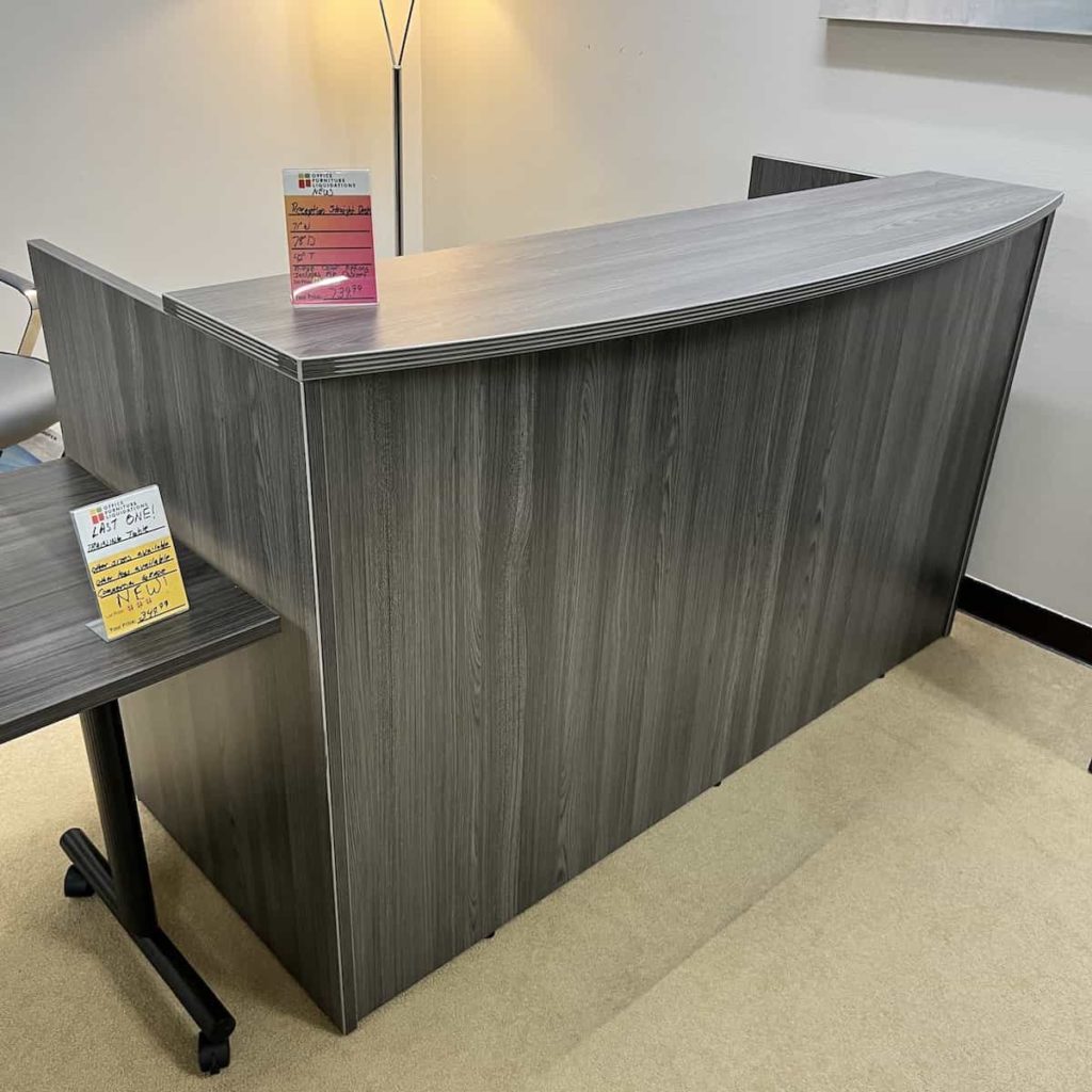 New - 71" Modern Reception Desk with Laminate Transaction Top, 8 Colors ...