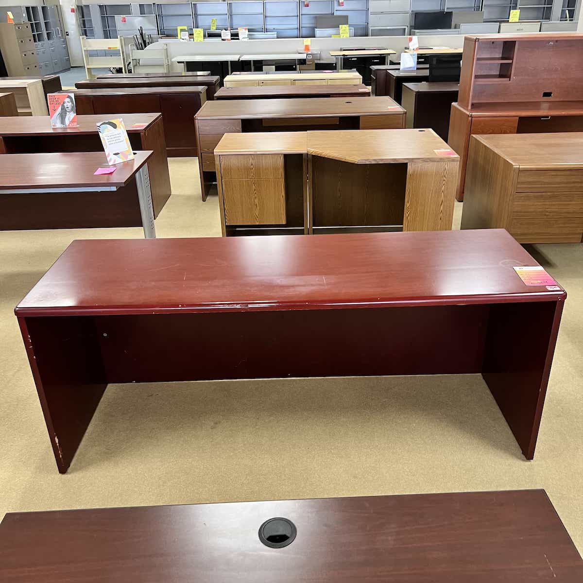72" Wide Cherry Desk Shell | Office Furniture Liquidations
