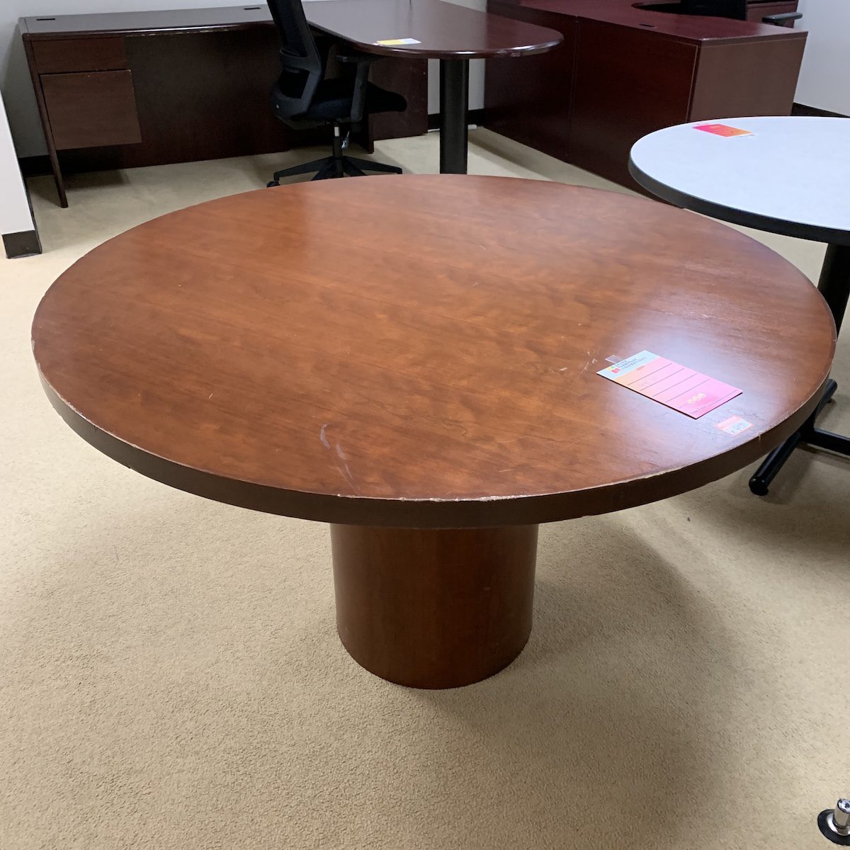 48" Wide Cherry Round Break Room Table | Office Furniture Liquidations