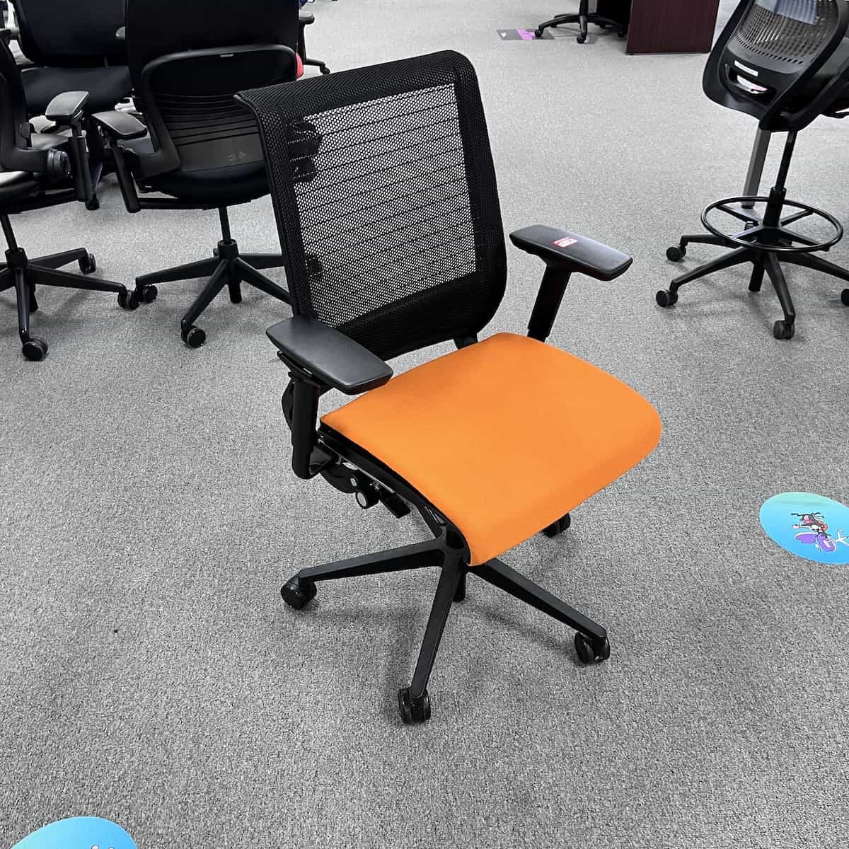 Steelcase Think Orange/Black Task Chair | Office Furniture Liquidations