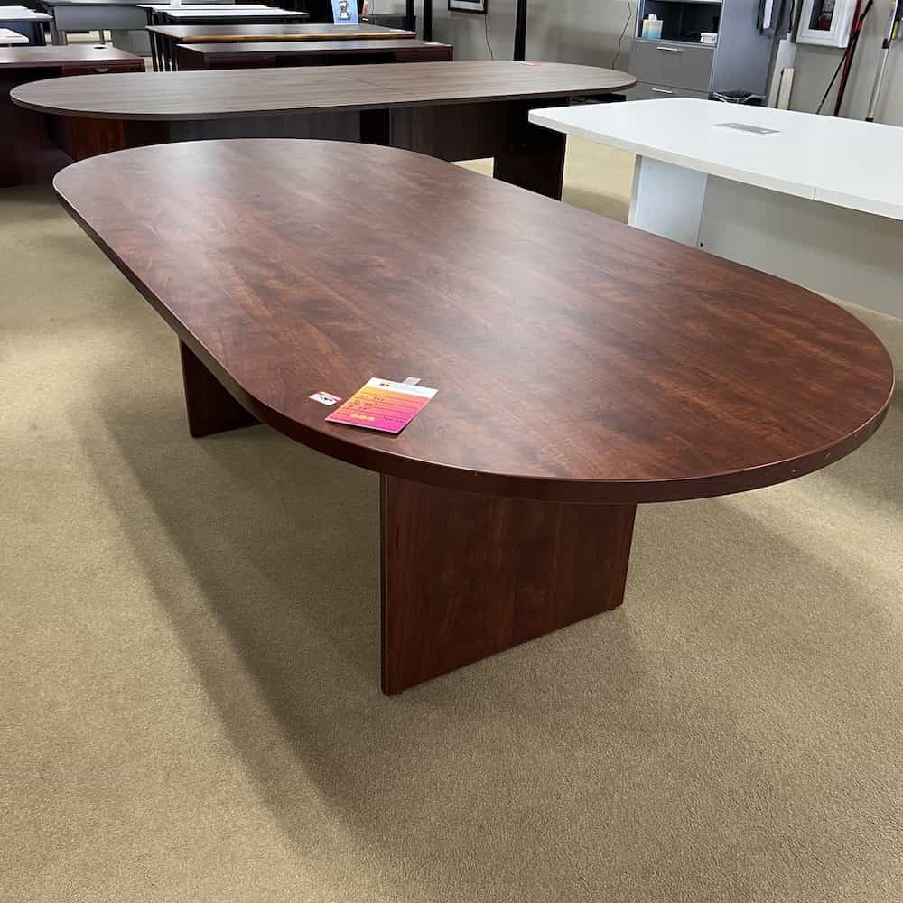 8 Ft Cherry Racetrack Conference Table | Office Furniture Liquidations