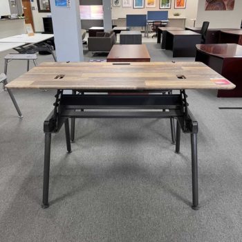 60" VariDesk ProDesk60 Reclaimed Wood Laminate Height Adjustable ...
