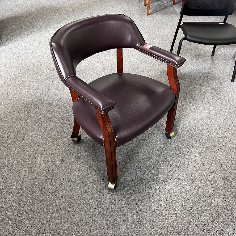 Maroon And Cherry Rolling Studded Poker Chairs | Office Furniture ...