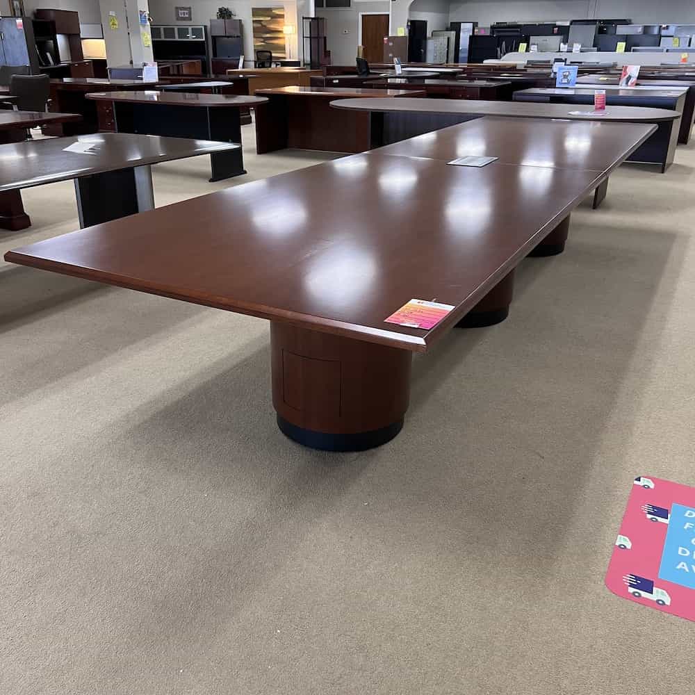 14 ft Cherry Rectangle Conference Table with Hidden Electric Plugs ...