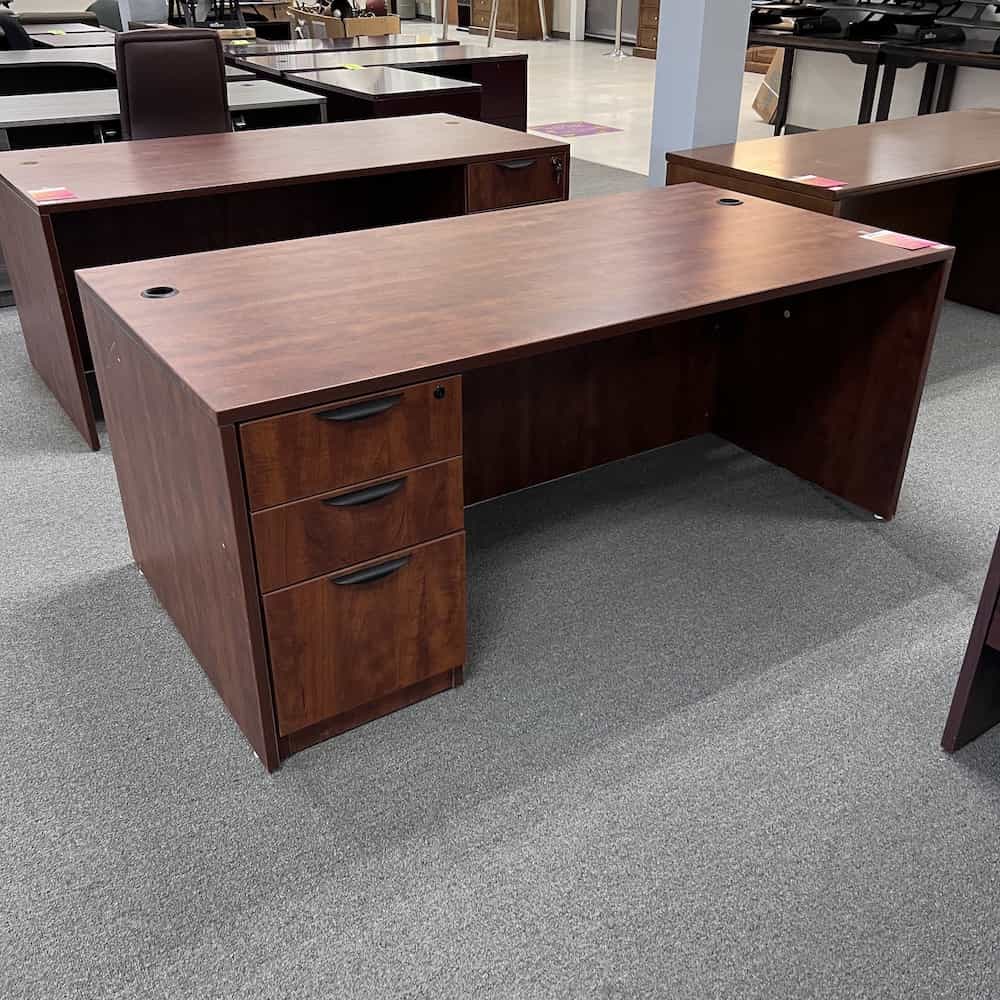 New - Modern Desk with 1 Pedestal File, 8 Colors | Office Furniture ...