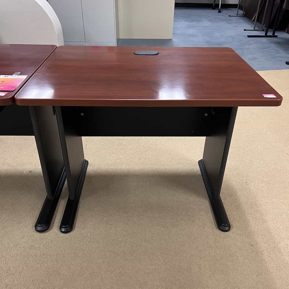 36" Bush Cherry and Grey Desk | Office Furniture Liquidations