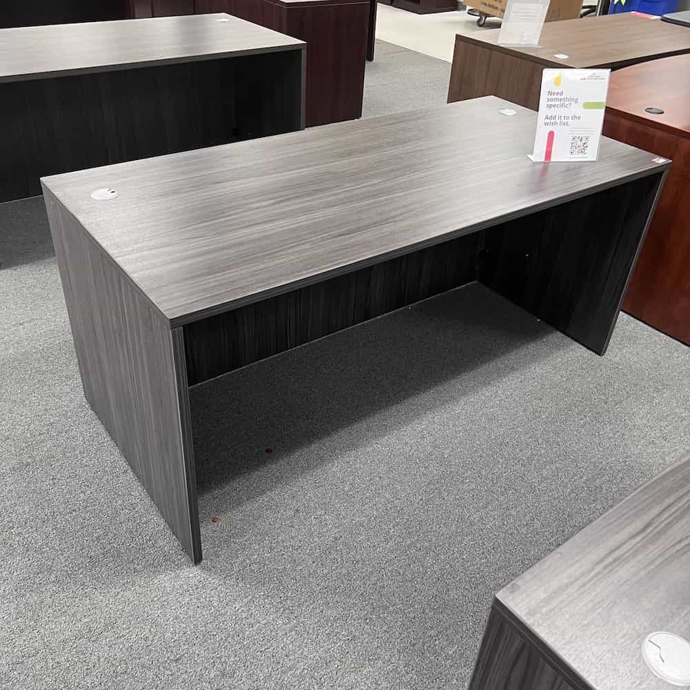 66" x 30" Grey Desk Shell | Office Furniture Liquidations