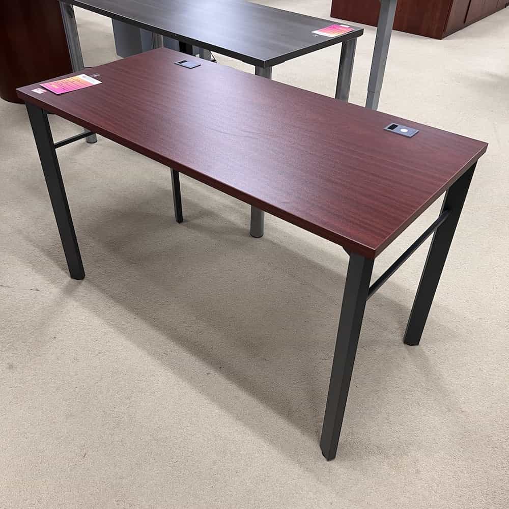 48" Hon Mahogany and Dark Grey Training Table Desk | Office Furniture ...