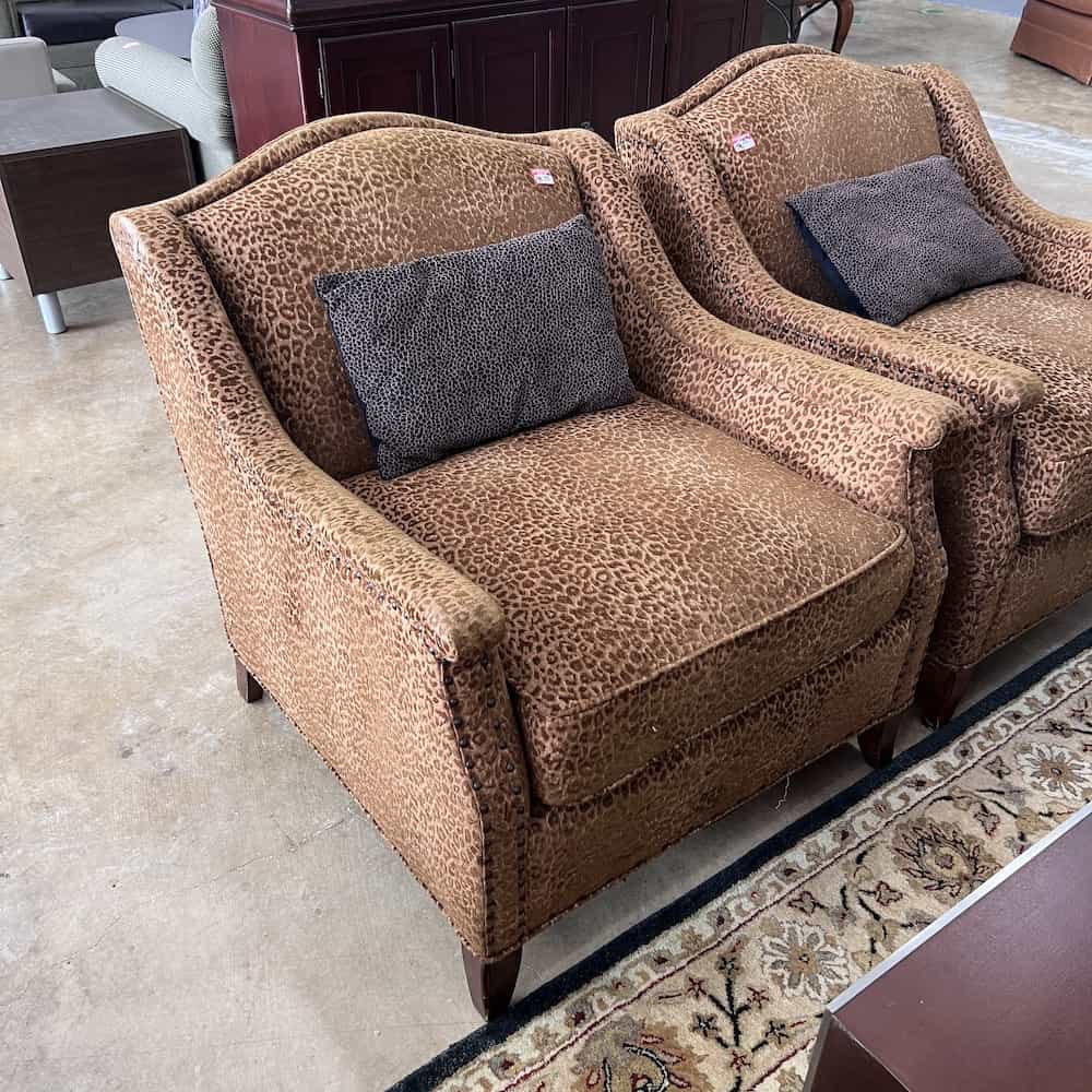 Tan Velour Cheetah Print ArmChair | Office Furniture Liquidations