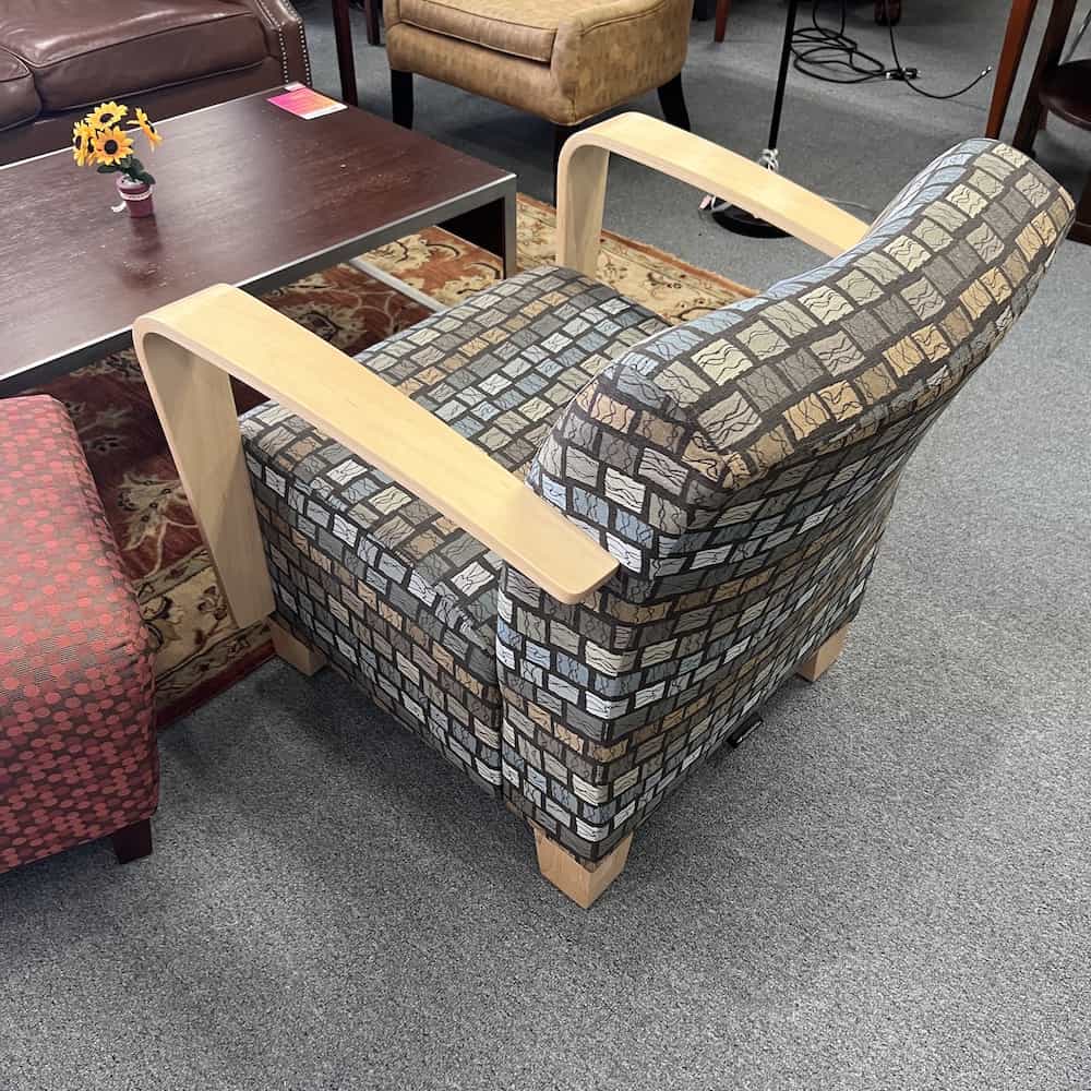 Turnstone Taupe Squares and Maple Modern Guest Chair | Office Furniture ...