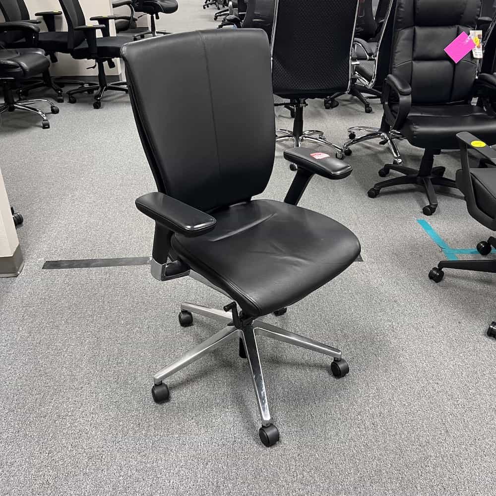 Trendway Black Leather Executive Office Chair | Office Furniture ...