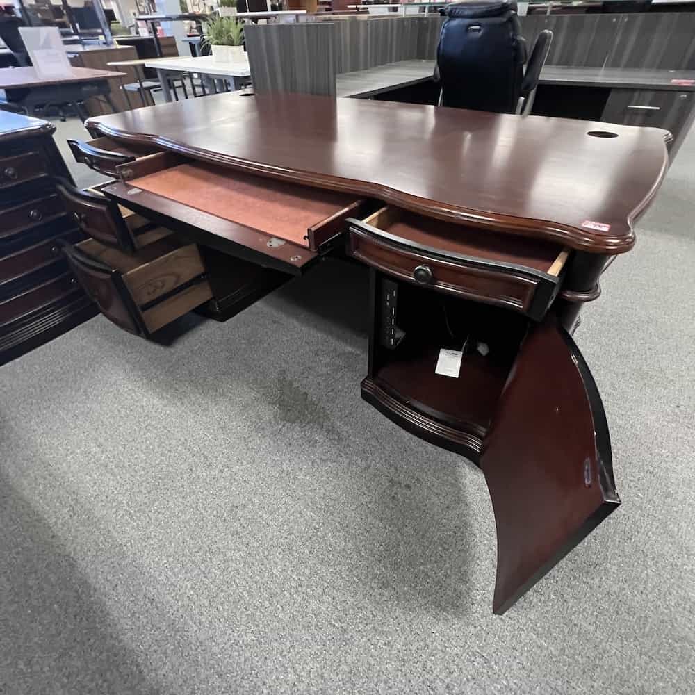 74" Coaster Mahogany and Espresso Two Tone Executive Desk with 1 ...