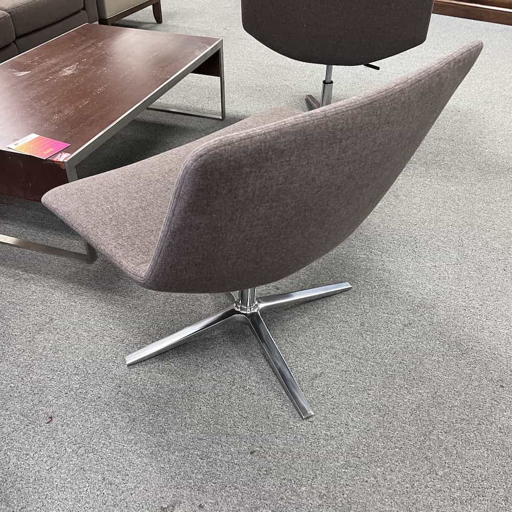 Vari Taupe and Chrome Modern Swivel Lounge Chair | Office Furniture ...