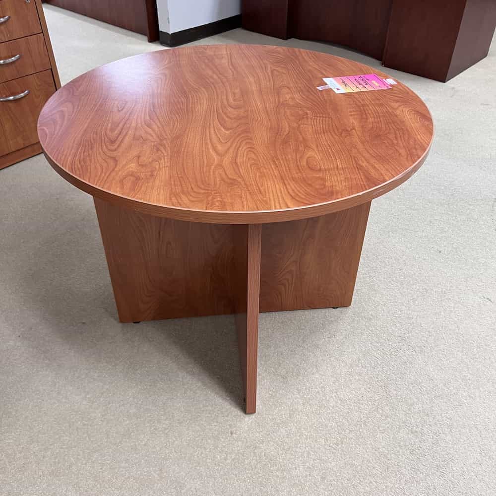 36" Trendway Cherry Round Break Room Table | Office Furniture Liquidations