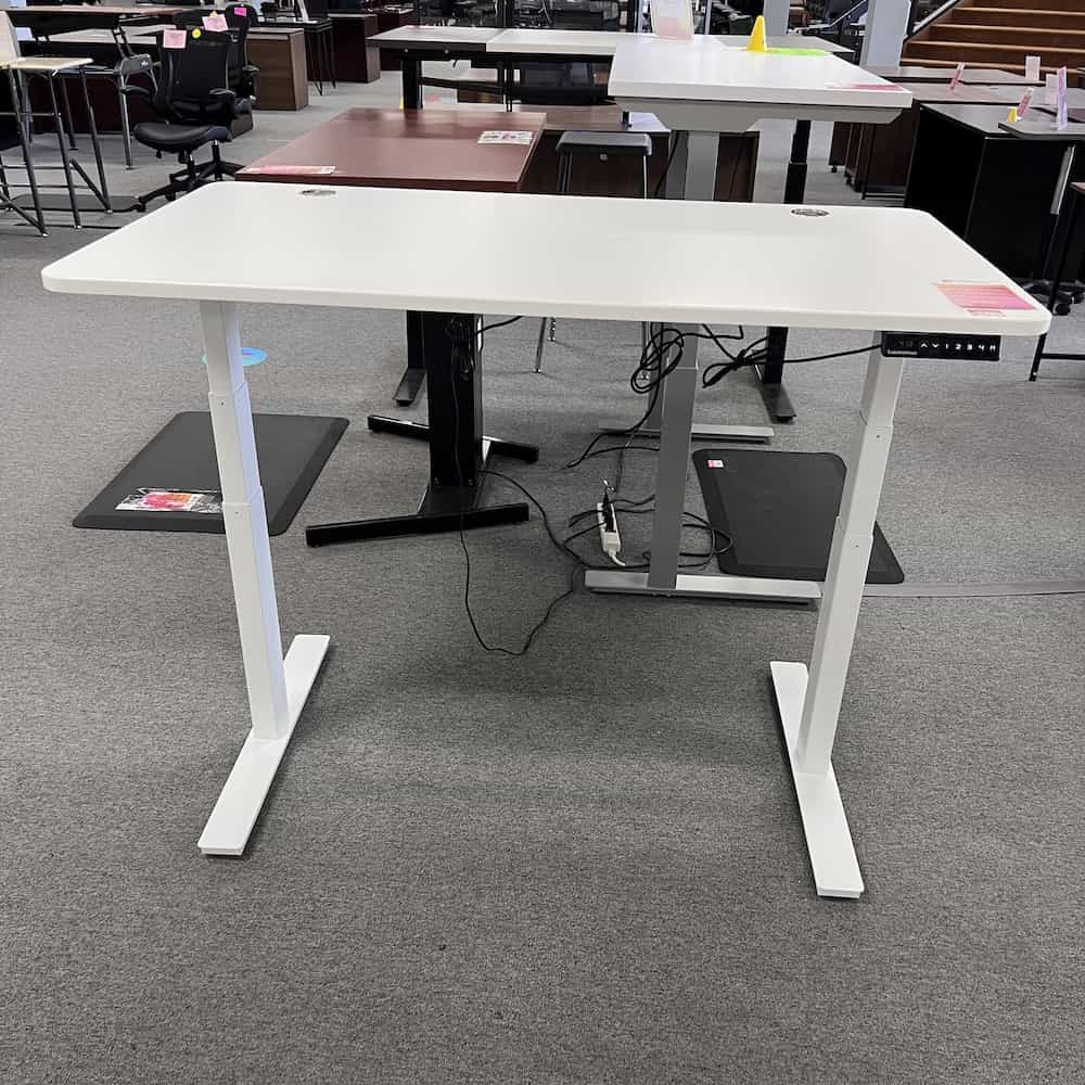 53" Autonomous White Height Adjustable Electric Standing Desk | Office ...