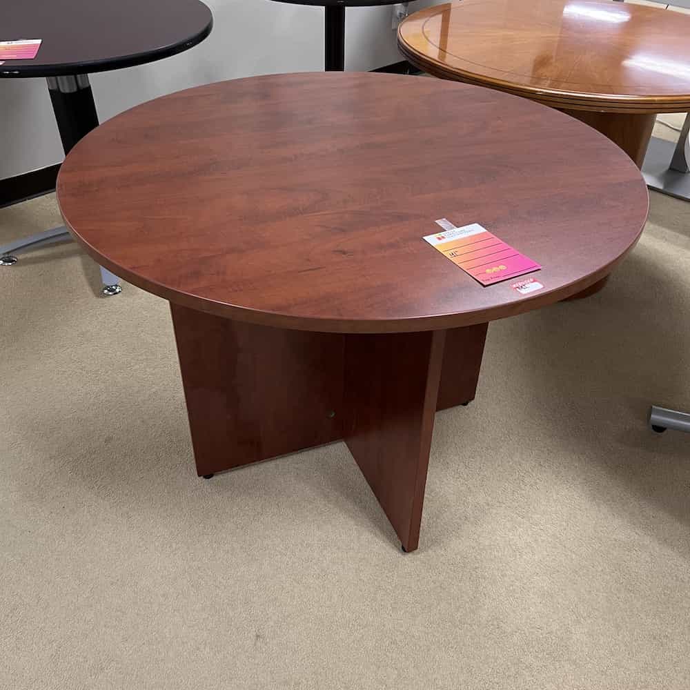 41" Wide Cherry Round Break Room Table | Office Furniture Liquidations
