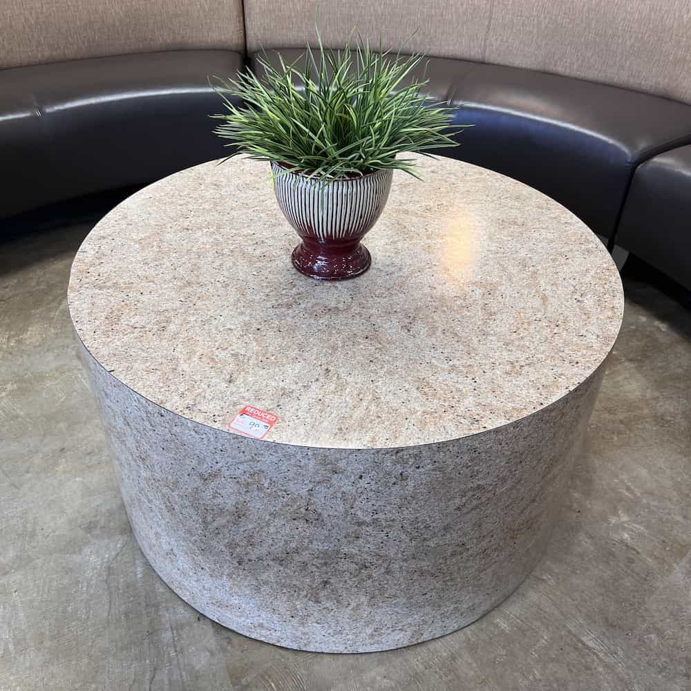 37" Tan Stone-look Solid Block Modern Coffee Table | Office Furniture ...