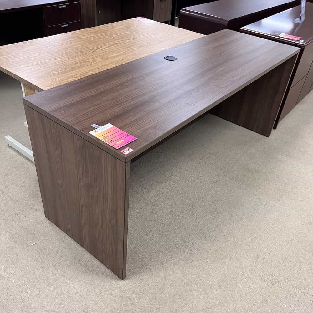 71"x 24" Walnut Credenza Desk Shell | Office Furniture Liquidations