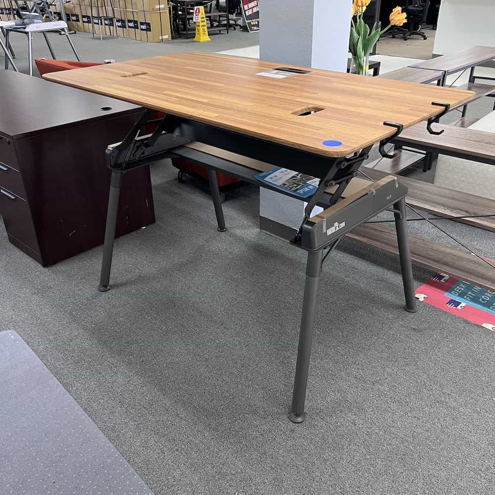 60" VariDesk ProDesk60 Butcher Block Laminate Height Adjustable ...