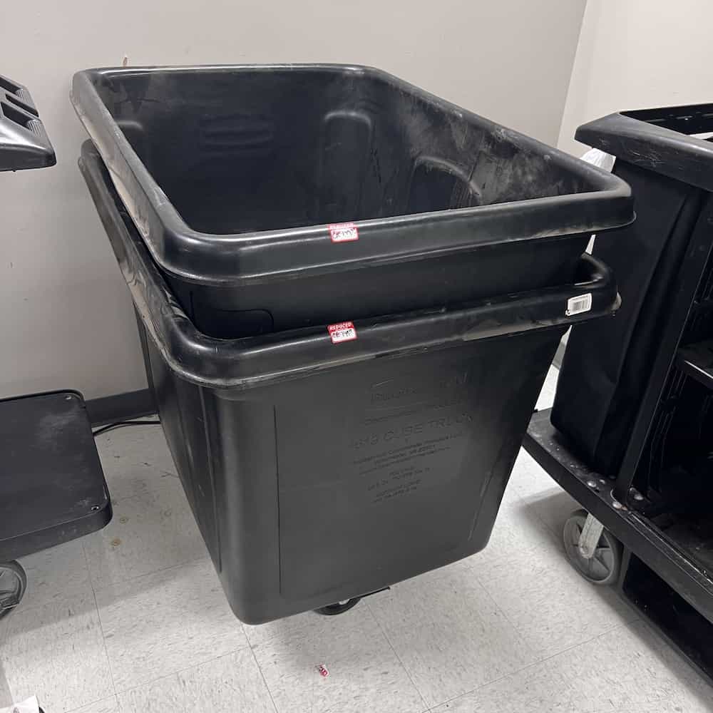 48" Black Plastic Rubbermaid 4619 Rolling Cube Truck | Office Furniture ...