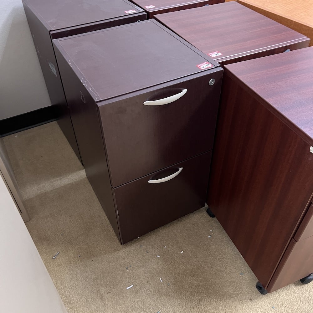 27" High Teknion Mahogany and Silver Vertical Pedestal File - File/File ...