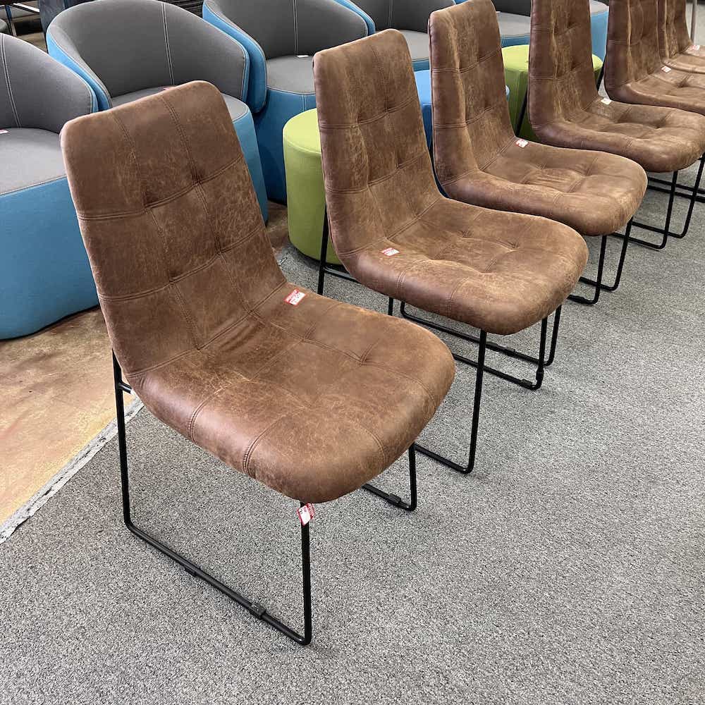 Brown Suede Modern Dining Chair | Office Furniture Liquidations