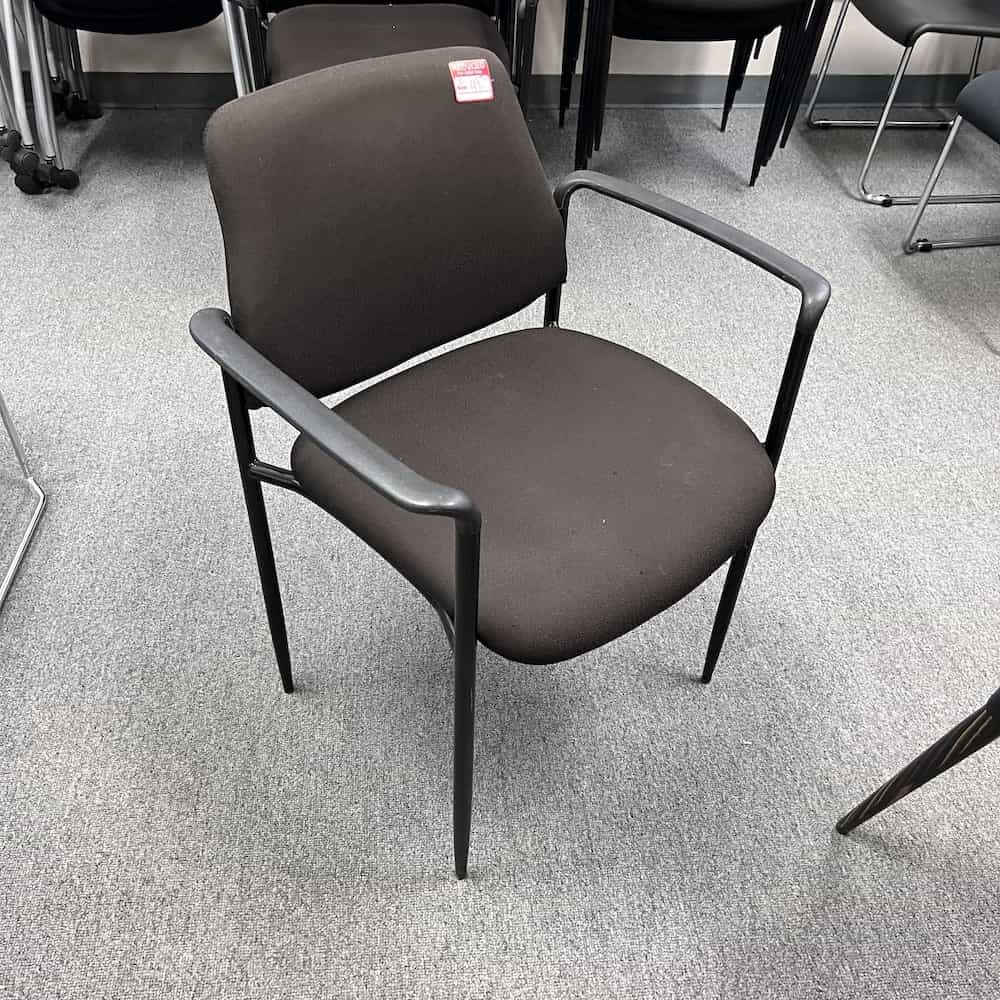 Norstar Brown Upholstered Stacking Chair | Office Furniture Liquidations