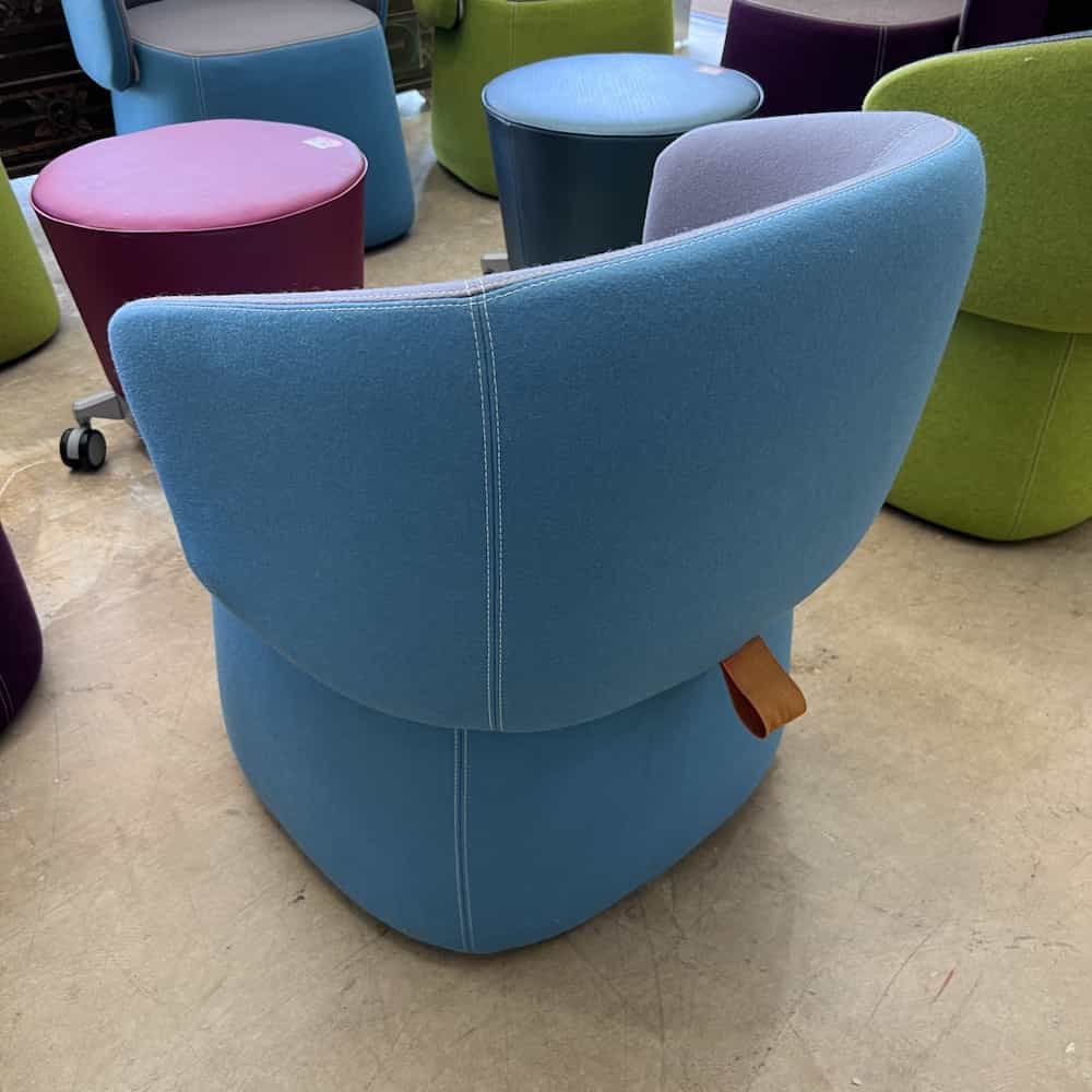 Blue Haworth Openest Chick Pouf Ottoman with Flip Back | Office ...