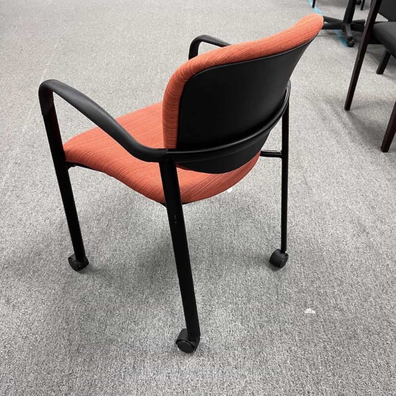 Rust Red and Black Haworth Improv Rolling Stacking Chair | Office ...