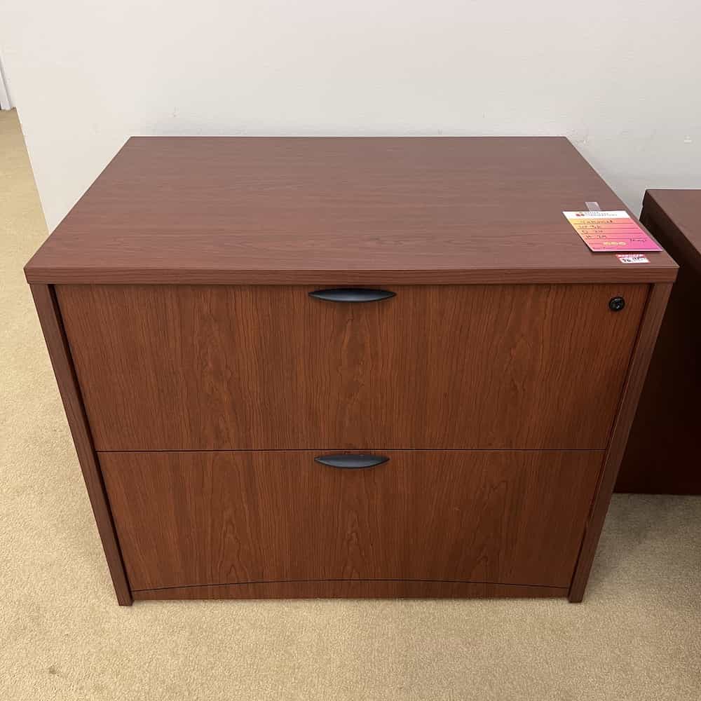 29" High National Cherry and Black 2 Drawer Lateral File Cabinet ...
