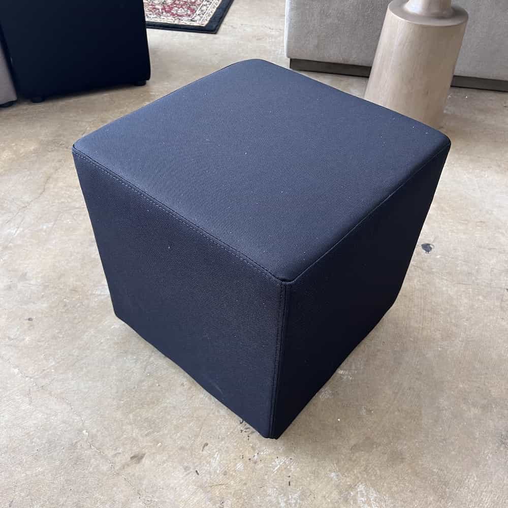 New - 17" Black Upholstered Square Modular Furniture Ottoman | Office ...