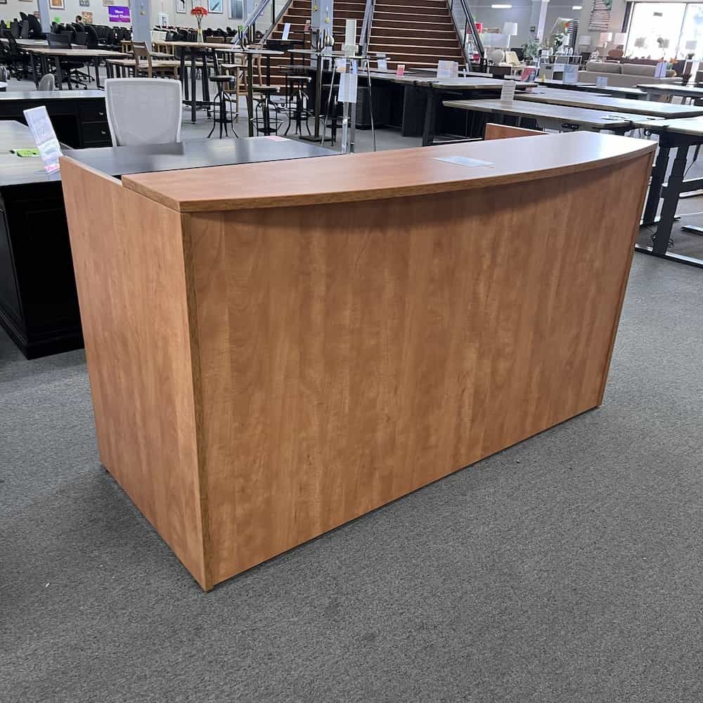 New - 71" Honey and Black Reception Desk with One Pedestal - Box/Box ...