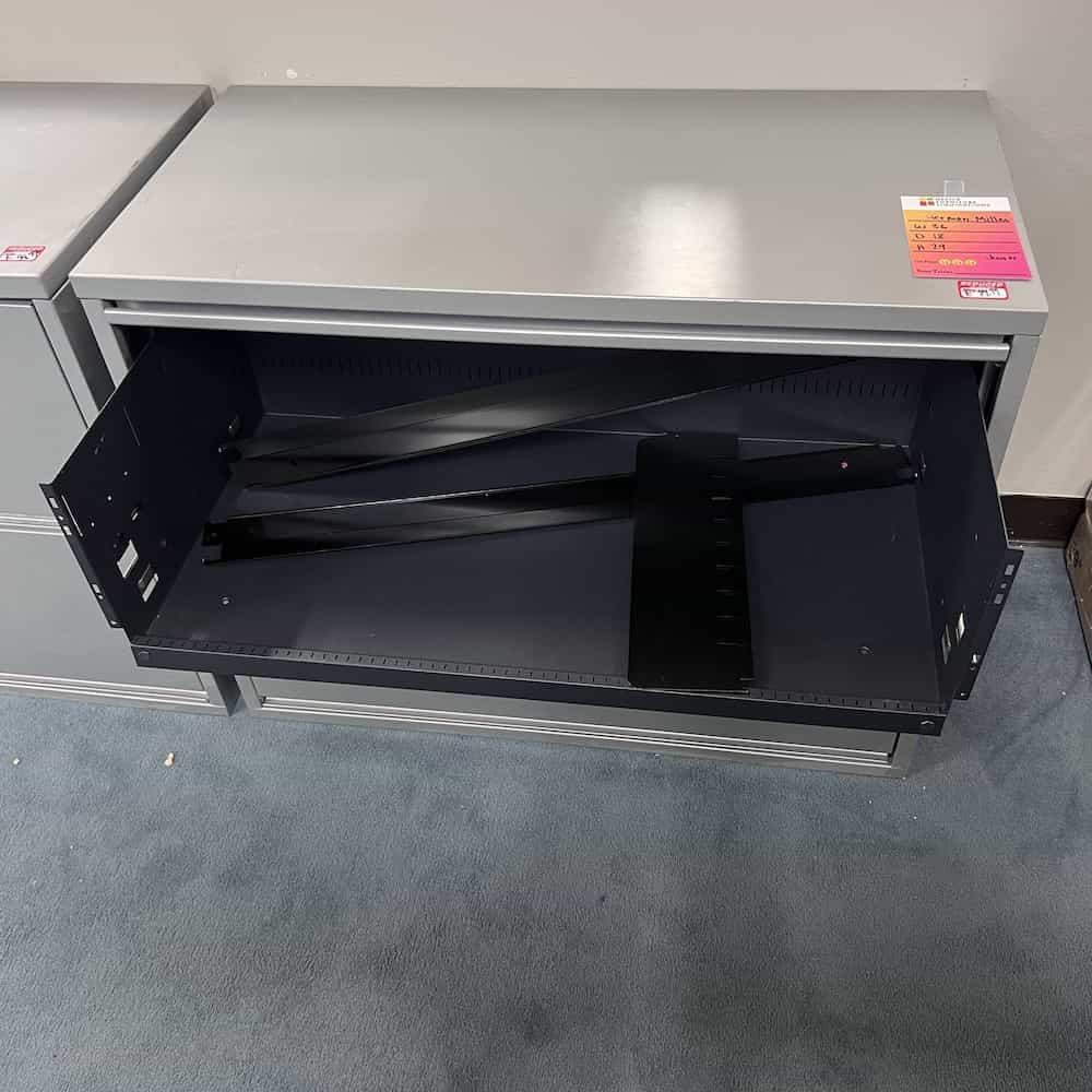29" High Herman Miller Silver Metal 2 Drawer Lateral File - Retractable ...