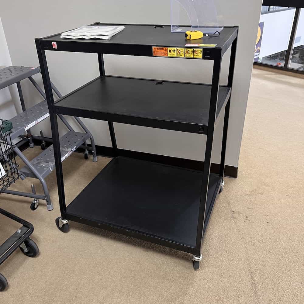 43" High Bretford Black Rolling Cart | Office Furniture Liquidations