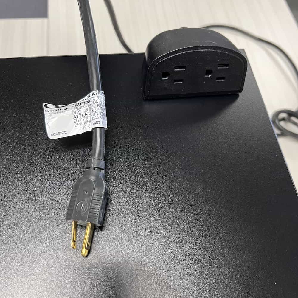 Black Power Hub for Desk Top with 2 Plugs | Office Furniture Liquidations