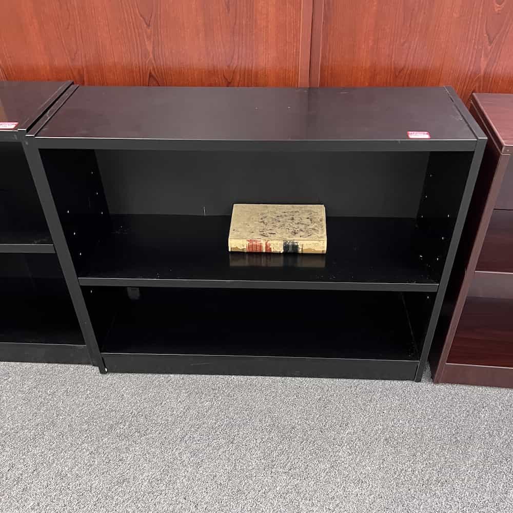 30” High Black Laminate Bookcase | Office Furniture Liquidations