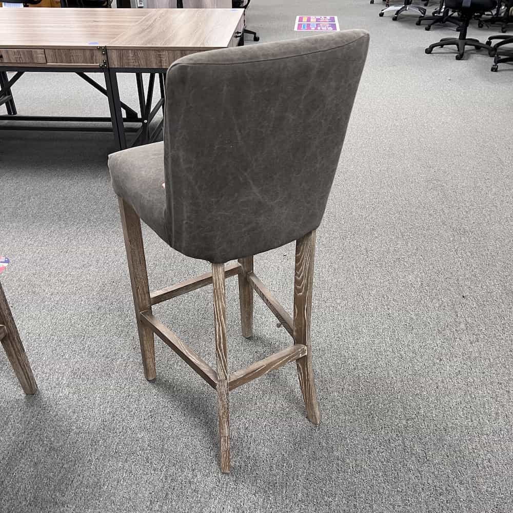 Taupe and Grey Distressed Bar Height Stool | Office Furniture Liquidations