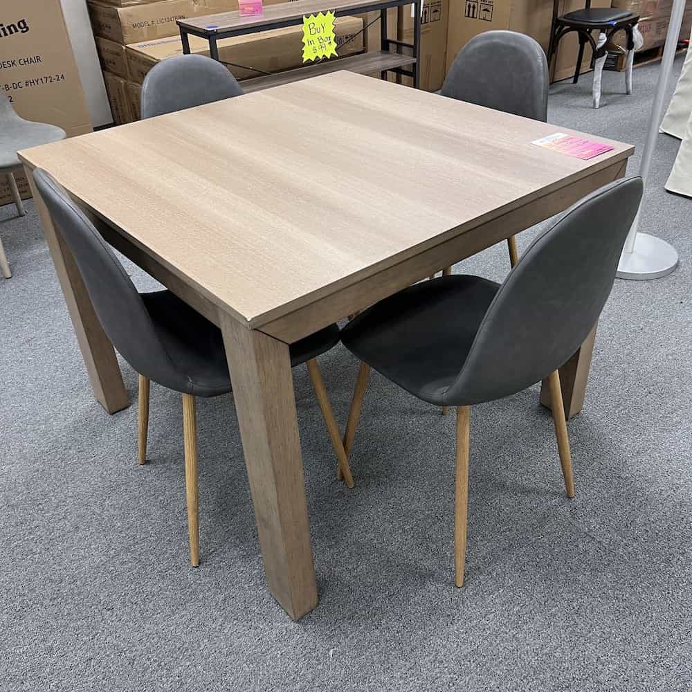 40" Oak and Grey Square Dining Table | Office Furniture Liquidations