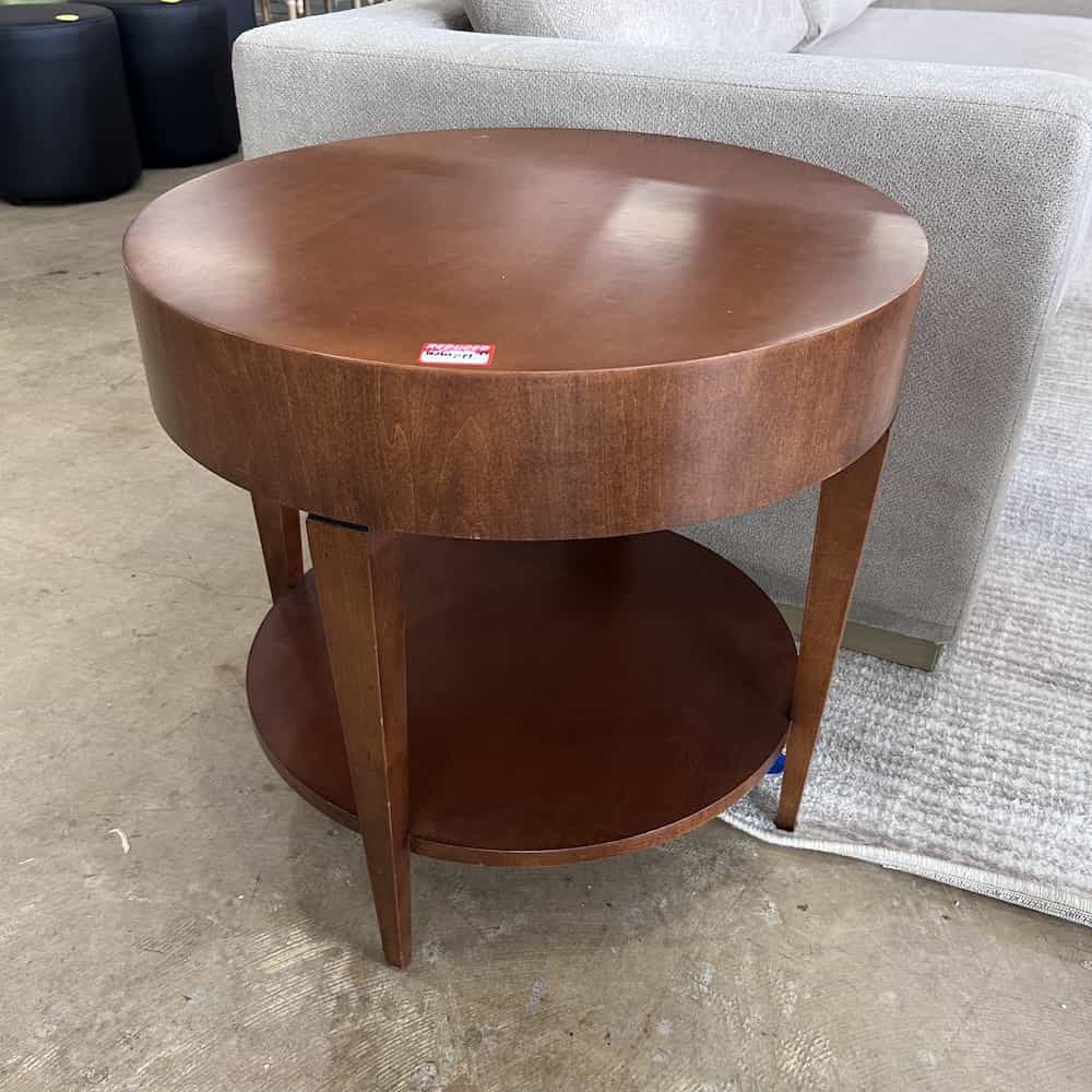 24" Cherry Round Contemporary Side Table | Office Furniture Liquidations