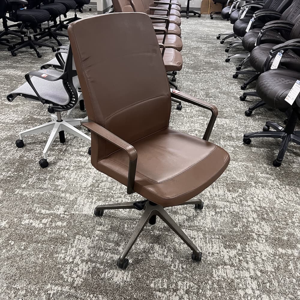 Stylex Robus Brown Leather Executive Swivel Chair | Office Furniture ...