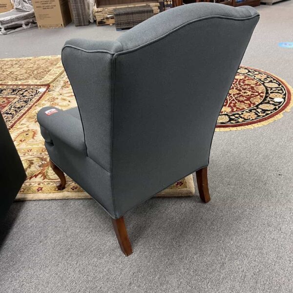 Blue Grey And Cherry Traditional Wing Back Arm Chair | Office Furniture ...