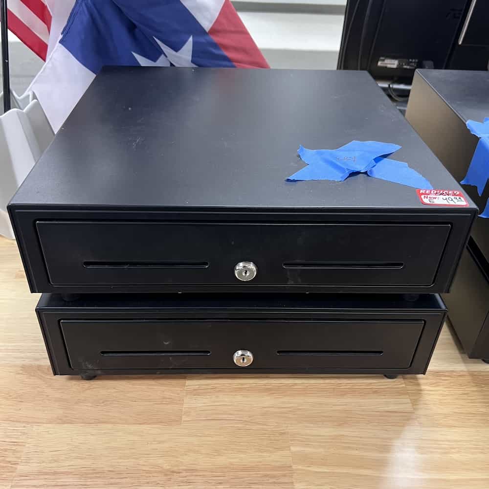 Set of 2 - Black Metal Cash Drawer for Point of Sale | Office Furniture ...