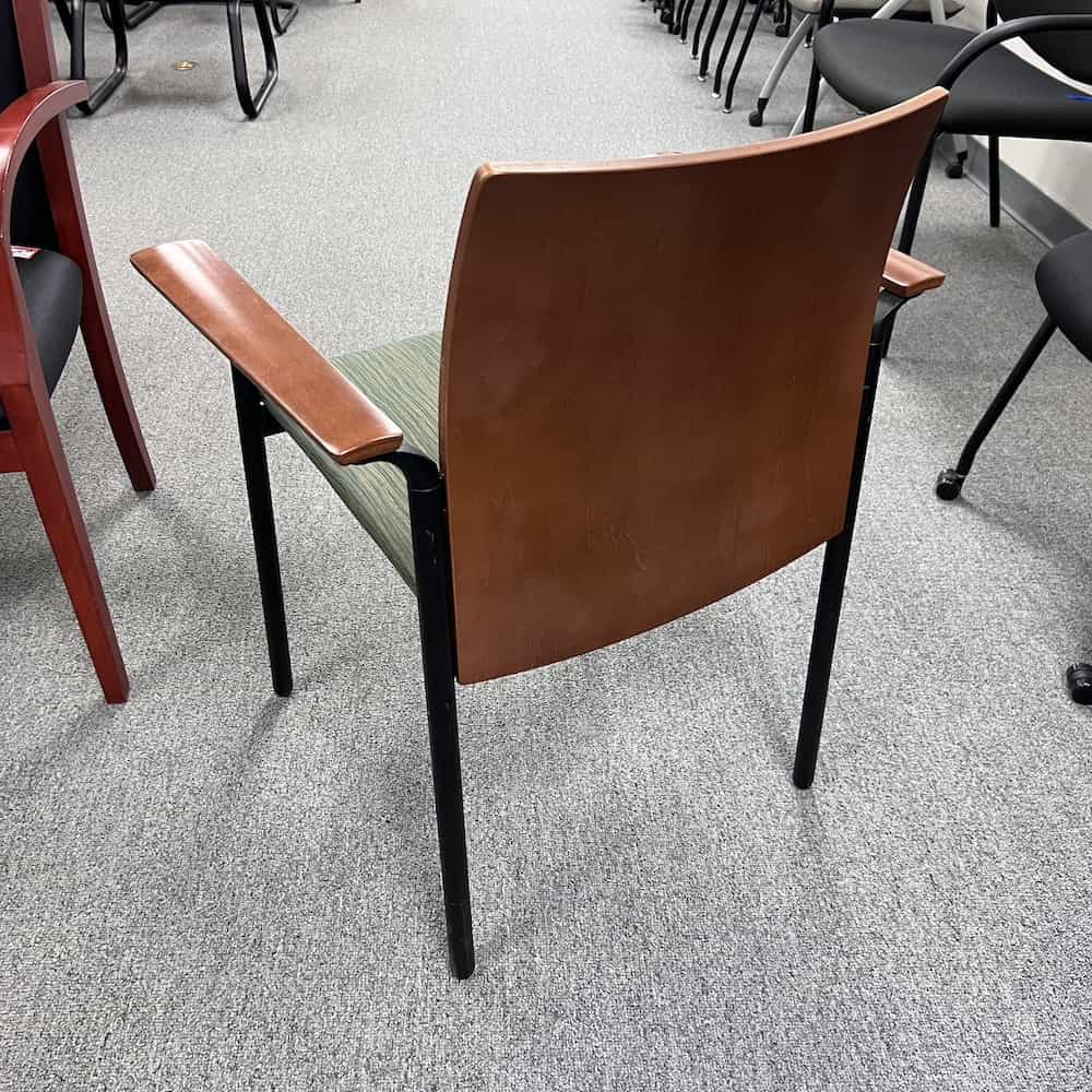 Steelcase Deck Green and Cherry Stacking Chair with Arms | Office ...