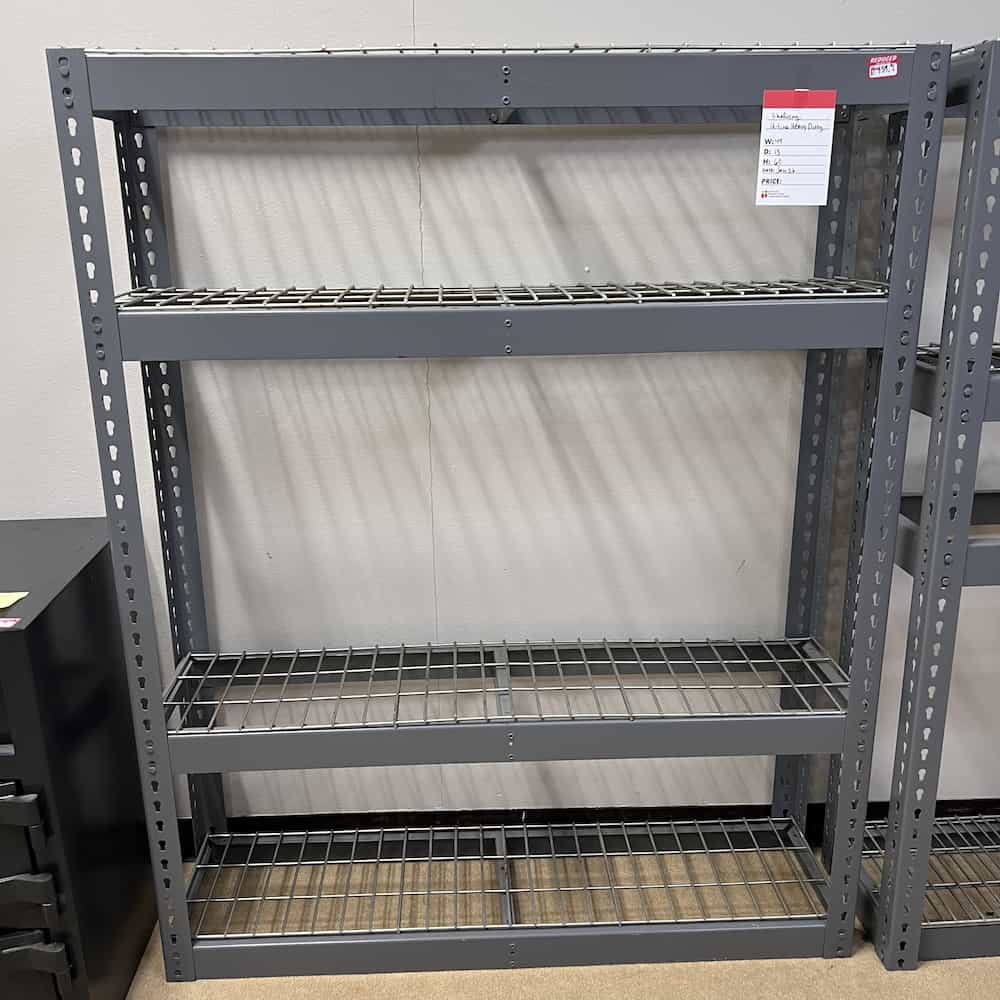 49" W x 60" H Uline Grey Heavy Duty Steel Storage Rack - Wire Decking ...