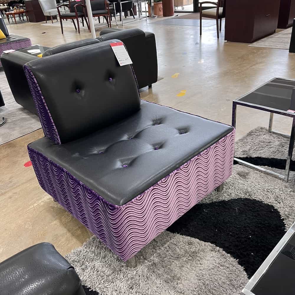 Funky Sofa Purple and Black Modern Square Chair | Office Furniture ...