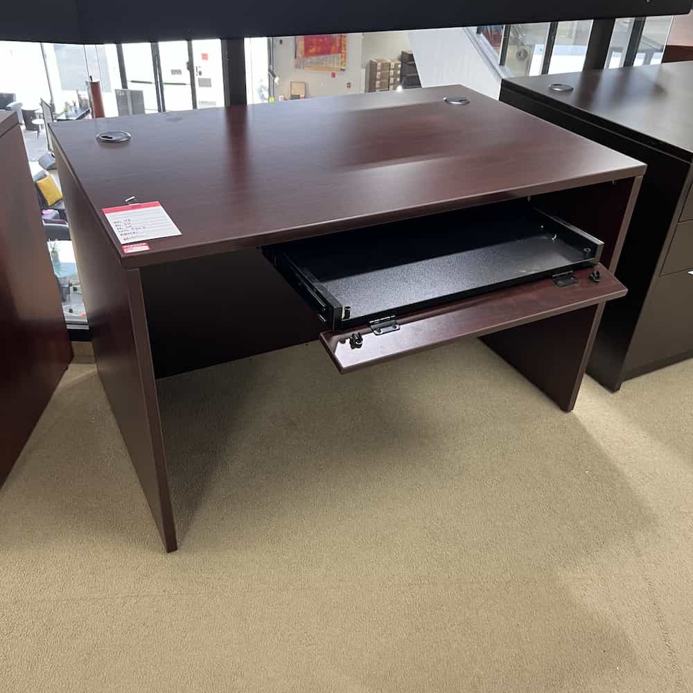 48" x 30" Mahogany Desk Shell with Keyboard Drawer | Office Furniture ...